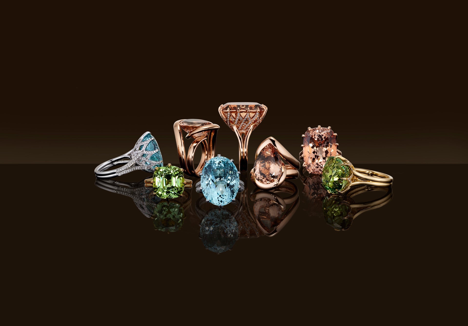 Morganite Rings - Pink Peach Coloured Stone – Mondial by Nadia