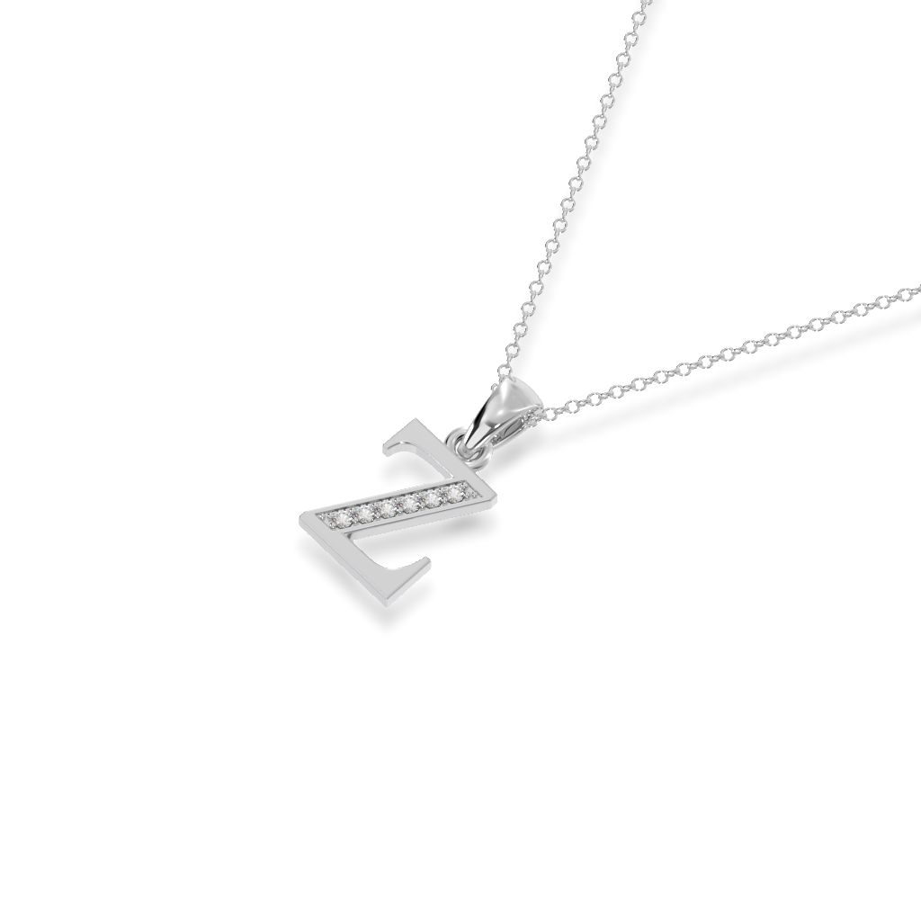 Pendant Necklace Letter 'Z' - Personal Initial Necklace – Mondial by Nadia